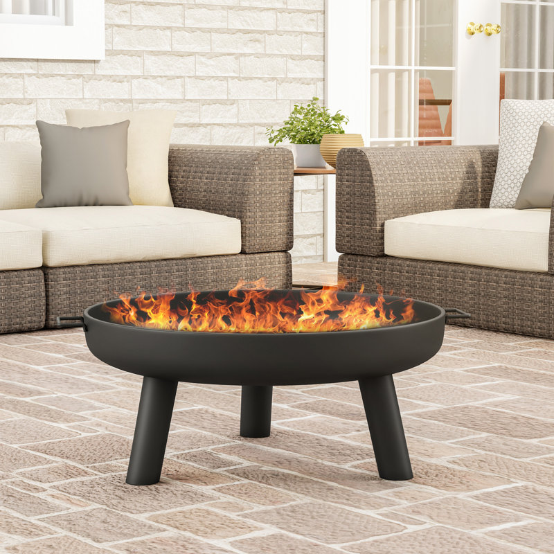 Wade Logan Lataivia Outdoor Steel Wood Burning Fire Pit Reviews Wayfair
